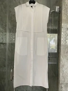 rag & bone | Dresses | Rag Bone Sleeveless White Cotton Buttonfront ...